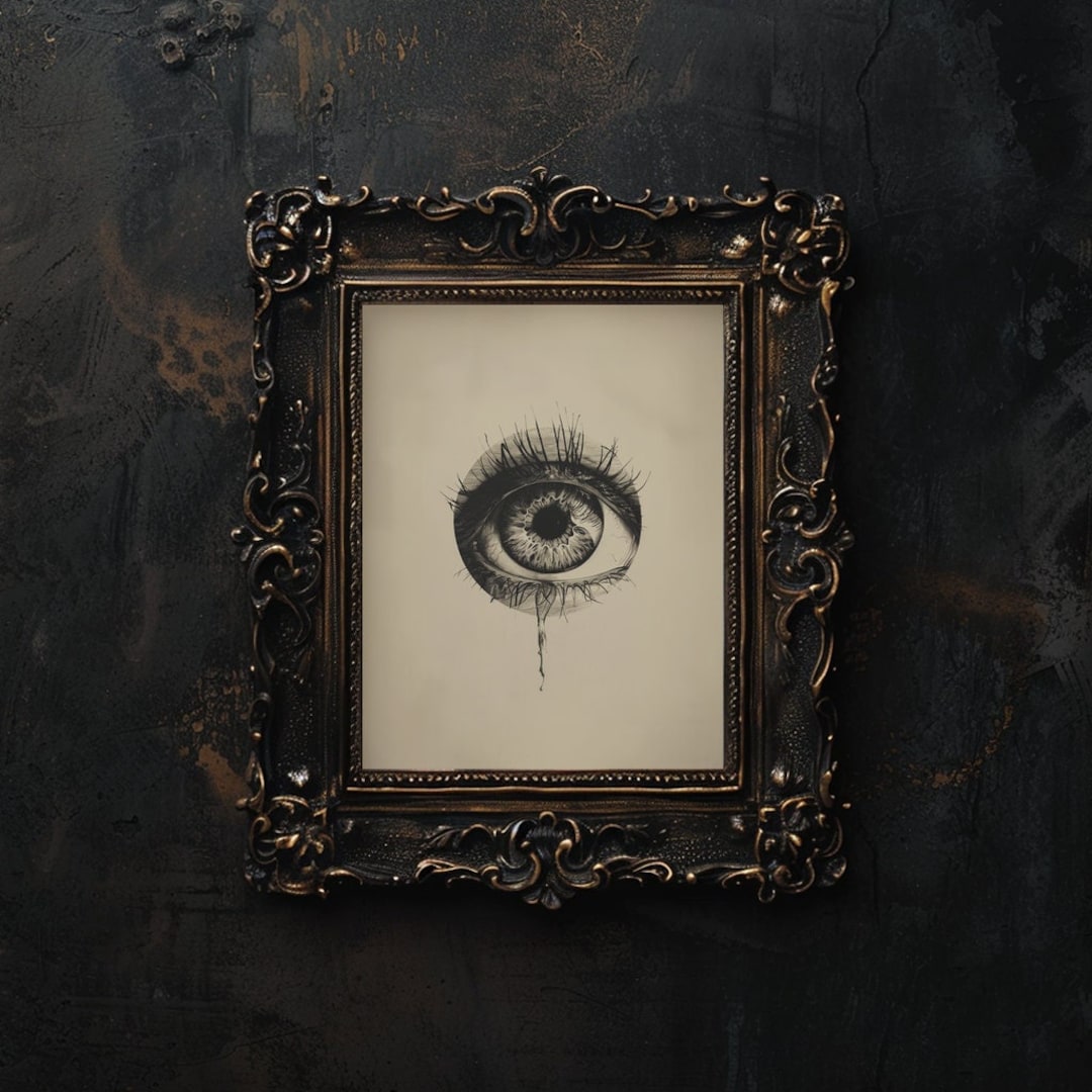 Crying Eye Wall Art, Printable Eyeball Artwork, Vintage Crying Eye ...