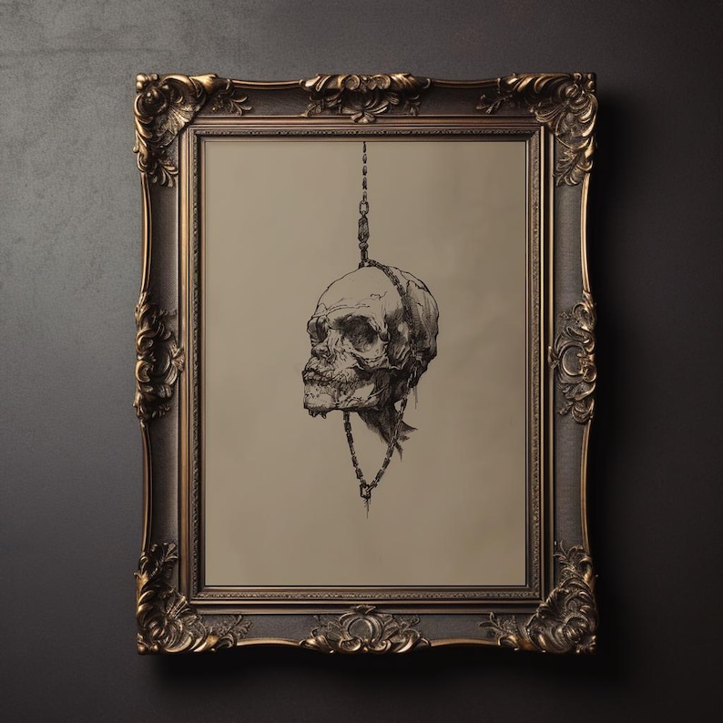 Shrunken Head Print Shrunken Head Tsantsa Wall Art Printable Shrunken ...
