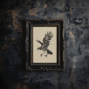 Hawk Skeleton Art Print Vintage Hawk Printable Bird in Flight ...