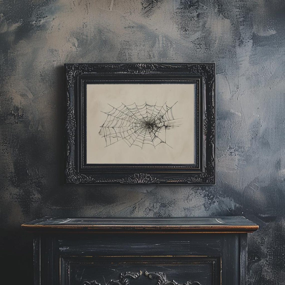 Spider Web Wall Art Vintage Spider Web Printable Spider Web Wall Print ...