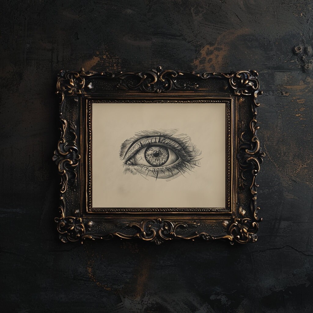Human Eye Wall Art, Printable Eyeball Illustration, Vintage Human Eye ...