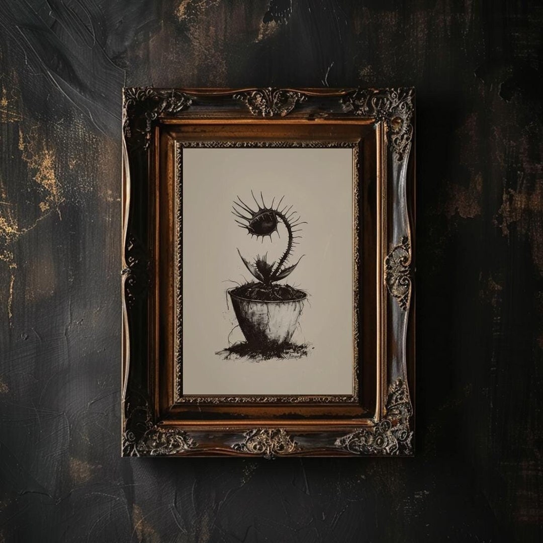 Venus Flytrap Wall Art Printable Venus Flytrap Botanical Illustration ...