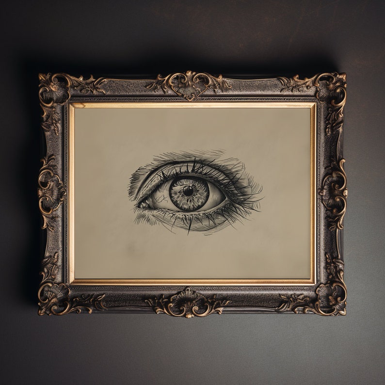 Human Eye Wall Art, Printable Eyeball Illustration, Vintage Human Eye ...