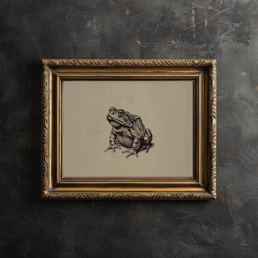 Vintage Toad Wall Print Toad Illustration Drawing Wall Art Printable ...