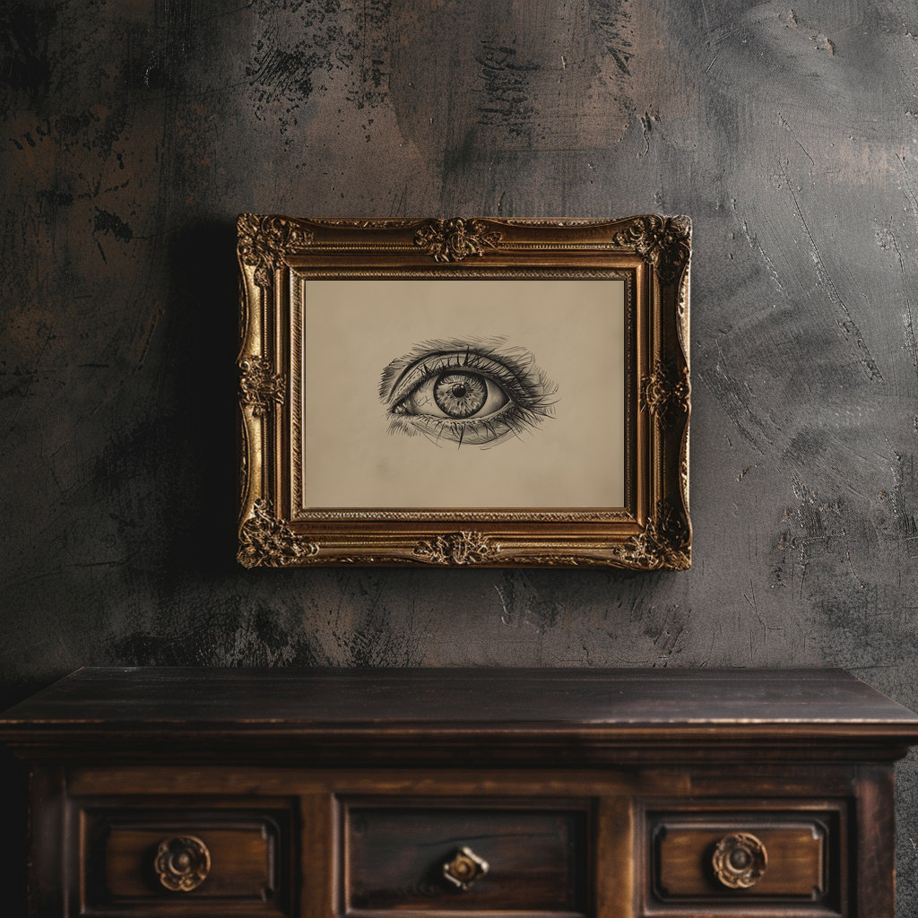 Human Eye Wall Art, Printable Eyeball Illustration, Vintage Human Eye ...