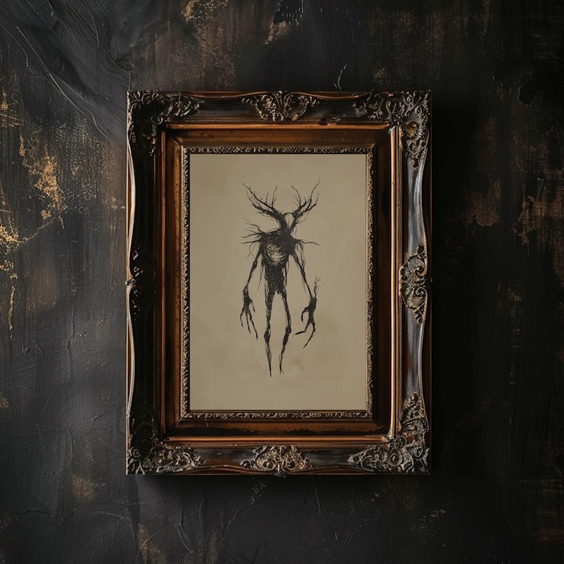 Wendigo Portrait Wall Printable Wendigo Wall Art Print Wendigo Horror ...