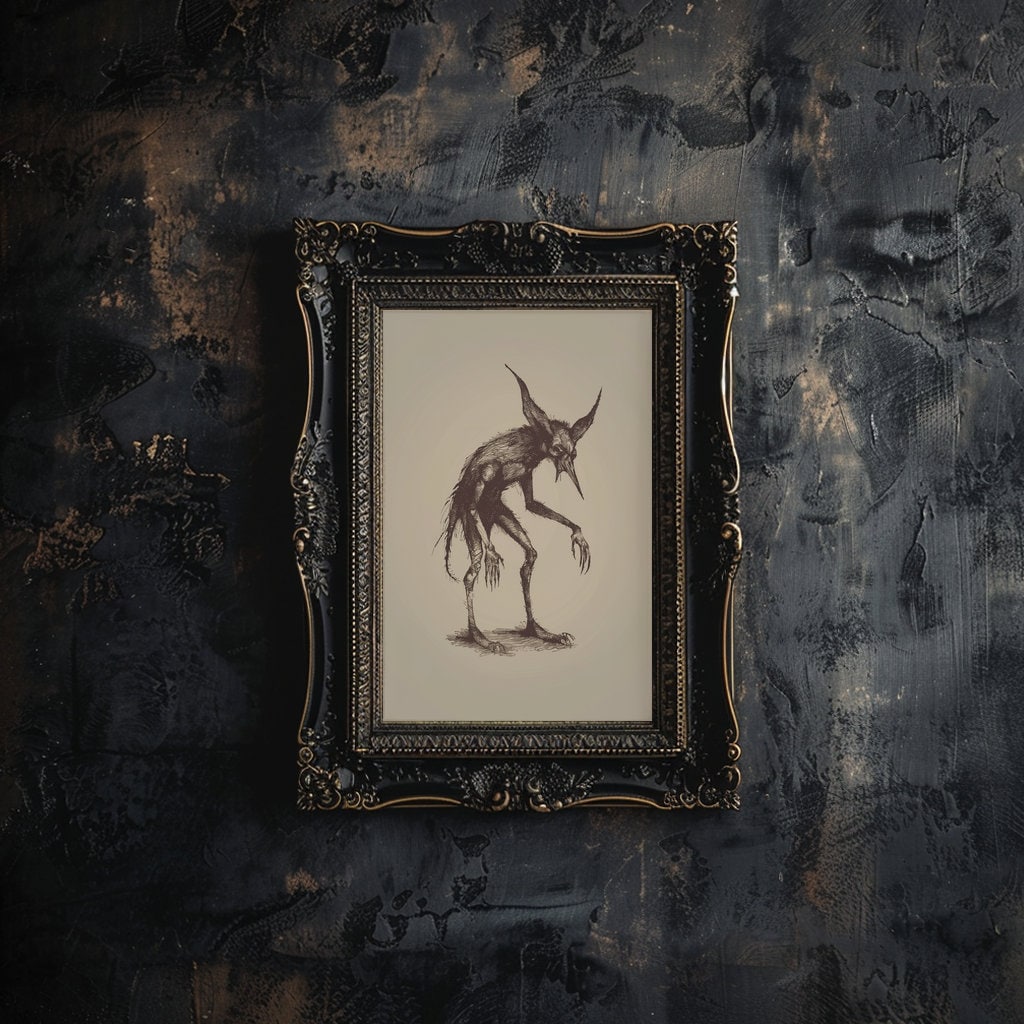 Chupacabra Digital Artwork Print, Mythical Creature Printable Wall Art ...