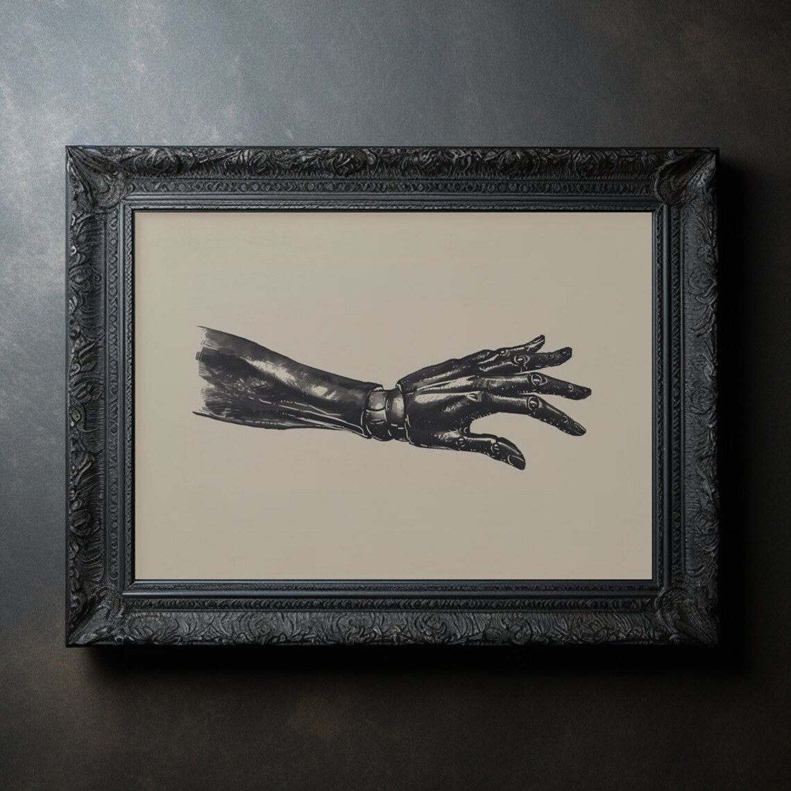 Mannequin Arm Print Vintage Hand Sketch Fashionable Mannequin Hand ...