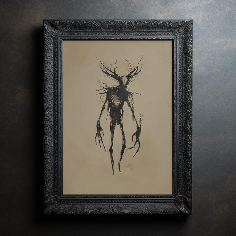 Wendigo Portrait Wall Printable Wendigo Wall Art Print Wendigo Horror ...