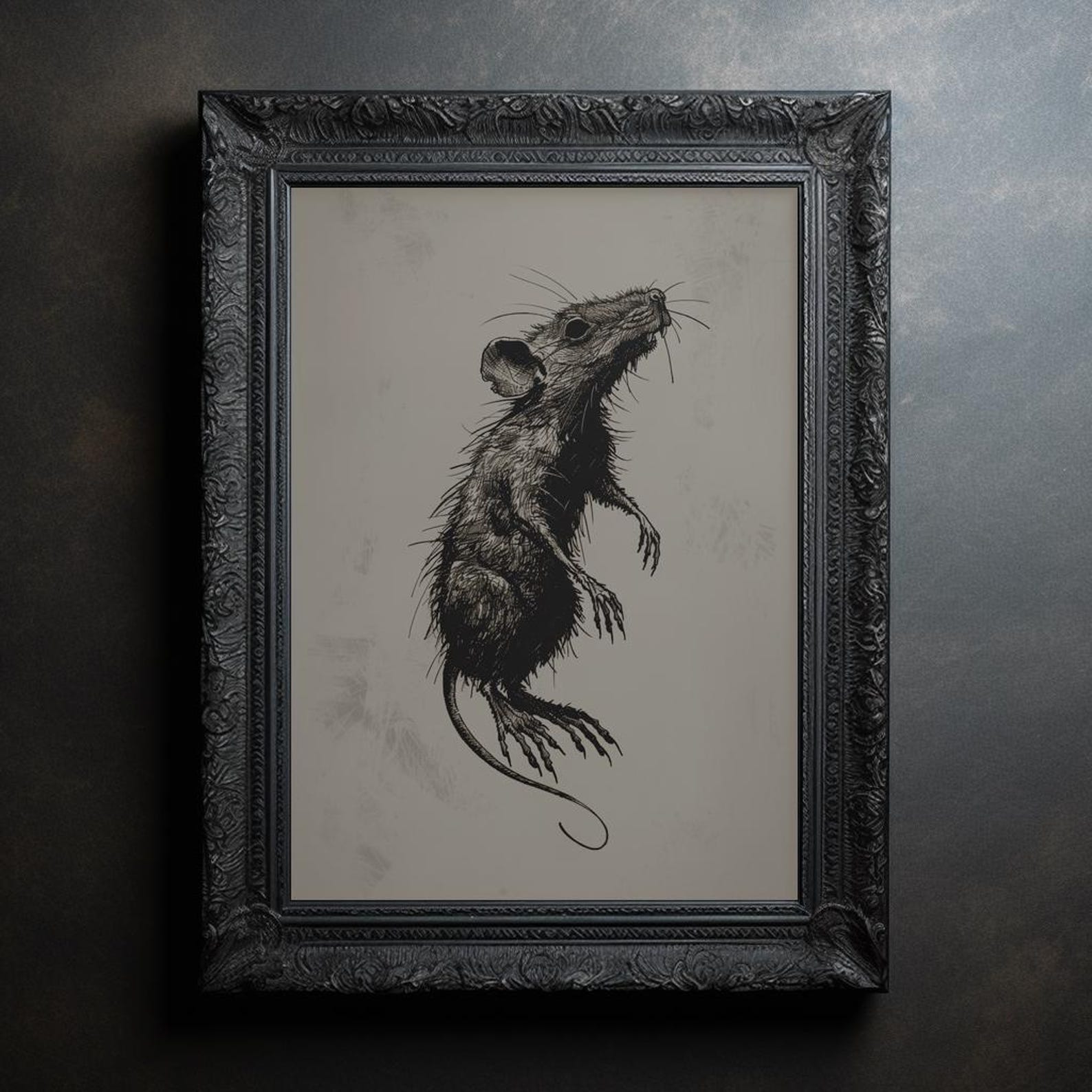 Gothic Rat Wall Art Rat Illustration Halloween Printable Rat Print ...
