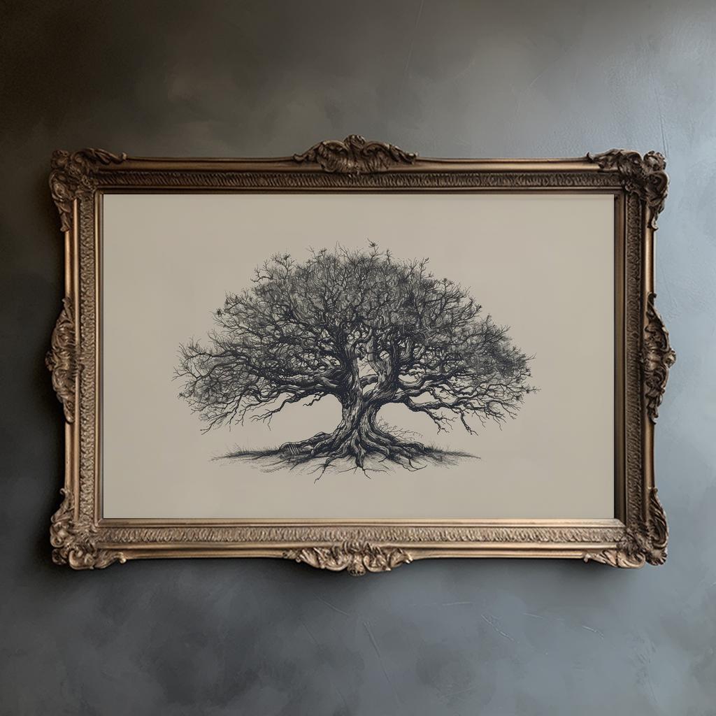 Vintage Tree of Life Sketch Printable Spiritual Poster Tree of Life ...