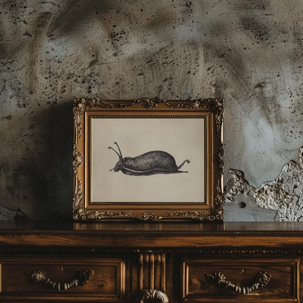 Slug Art Print Anatomy Slug Printable Garden Slug Illustration Vintage ...