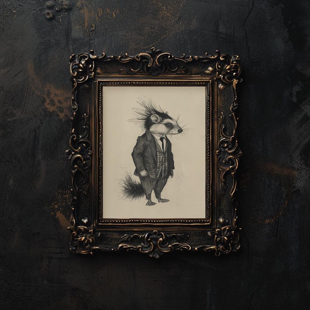 Skunk Wall Art Printable Cute Skunk Illustration Animal Portrait Funny ...