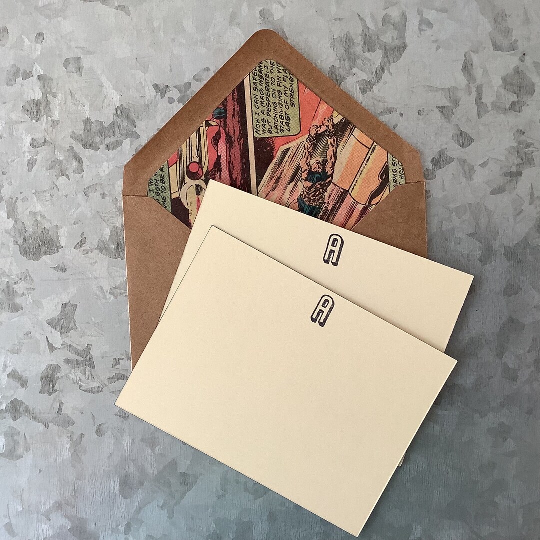 Personalized Cards With Comic Envelopes, Set of 8 - Etsy