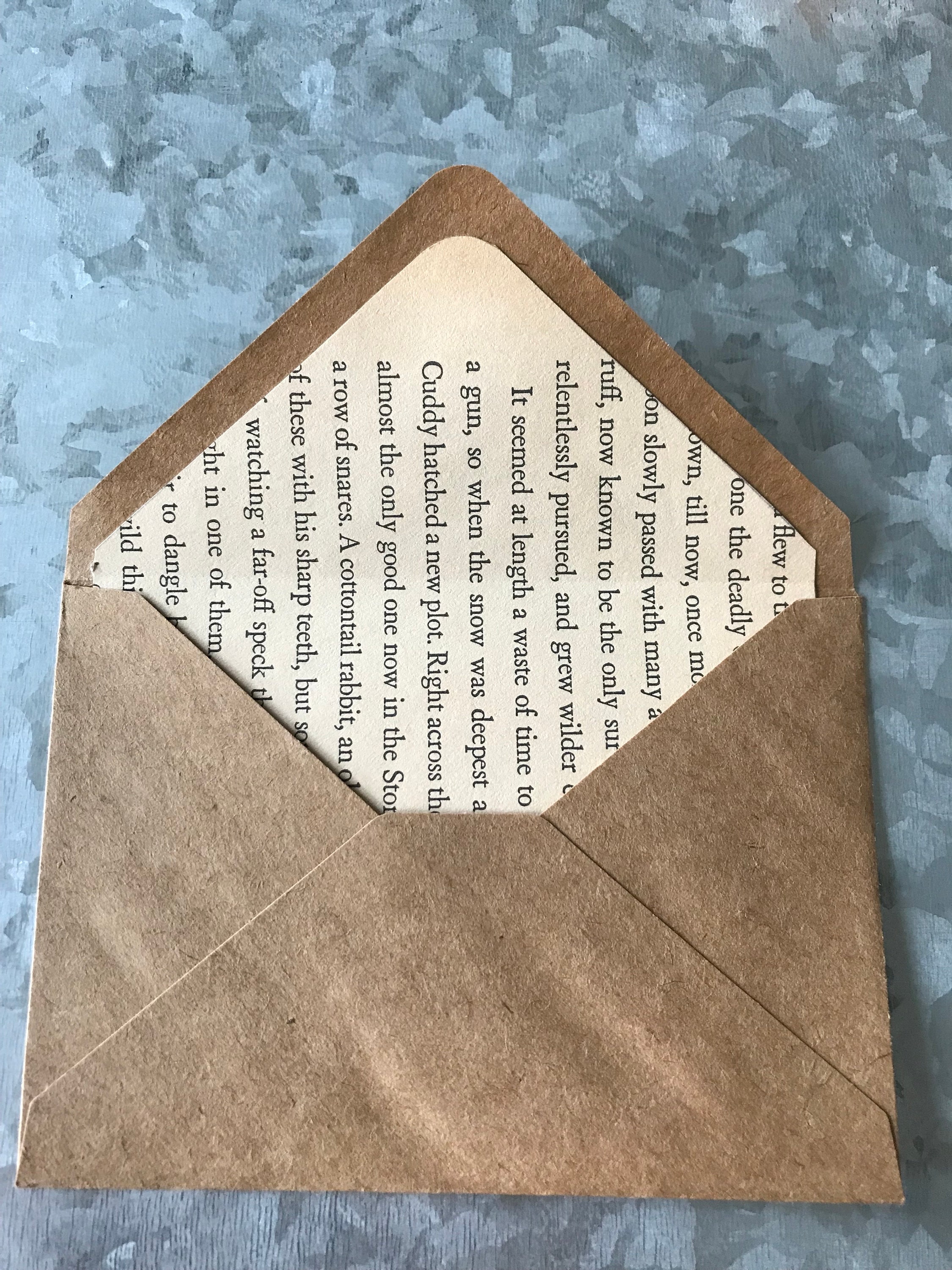 Vintage Book Page Lined 4 BAR Envelopes | Pack of 8 - Etsy
