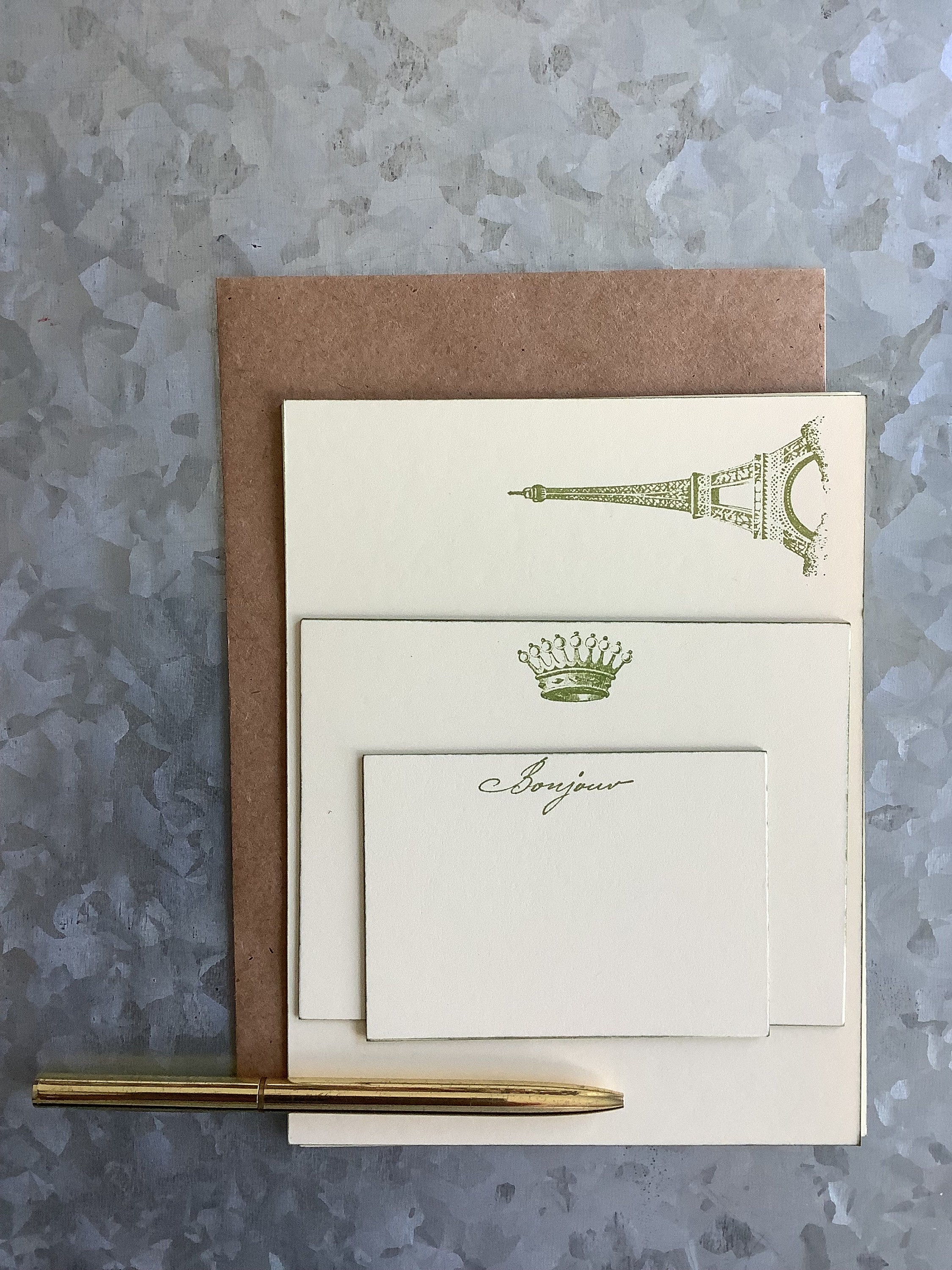 Eiffel Tower and French Inspired Stationery Set With Envelopes - Etsy