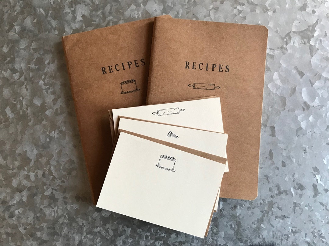 Recipe Journal & Notecard Set, Recipe Cards, Recipe Book - Etsy