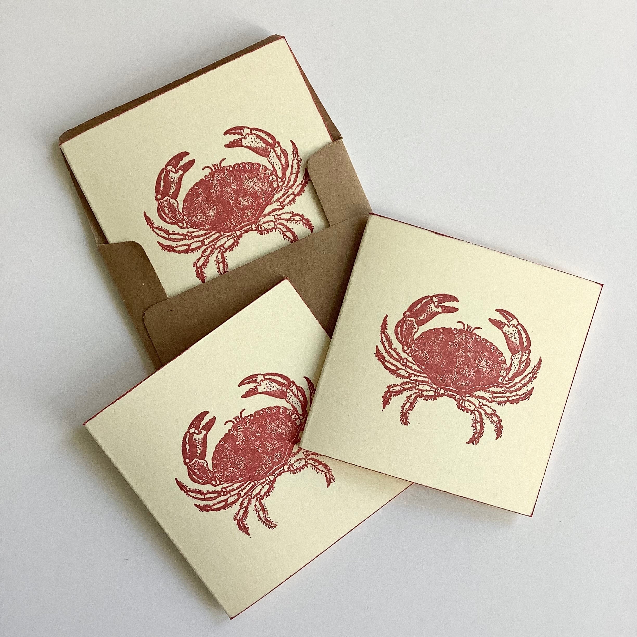 12 Mini Blank Crab Notecards, Gift Tags, Mini Cards With Envelopes - Etsy