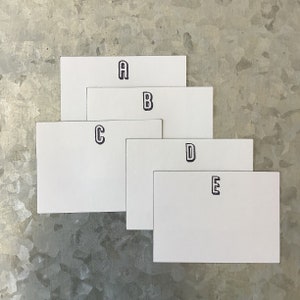 Initial Mini-notecards Set of 20 With Envelopes, Personalized ...
