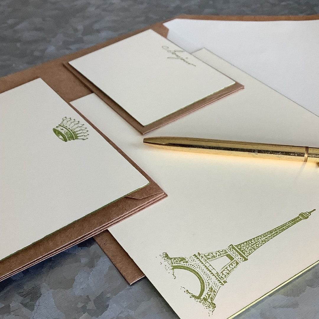 Eiffel Tower and French Inspired Stationery Set With Envelopes - Etsy