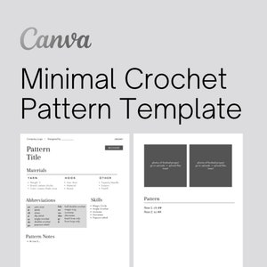 Minimal Clean Crochet Pattern Template - Etsy