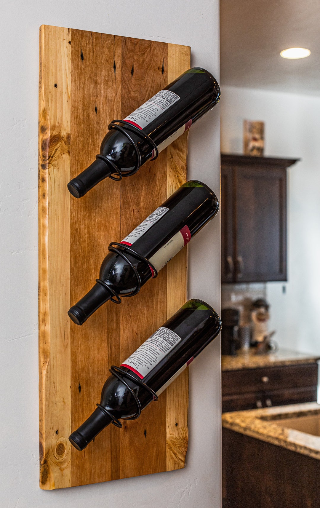 Three Place Custom Handmade Reclaimed Wood Wine Rack - Etsy