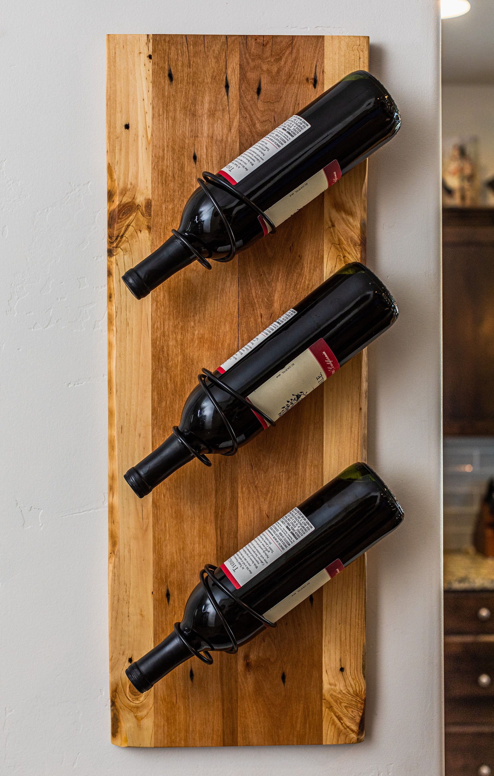 Three Place Custom Handmade Reclaimed Wood Wine Rack - Etsy