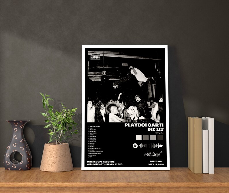Playboi Carti Die Lit Album Cover Poster, Room Decor, Wall Art, Music Gifts, Home Decor, Music ...