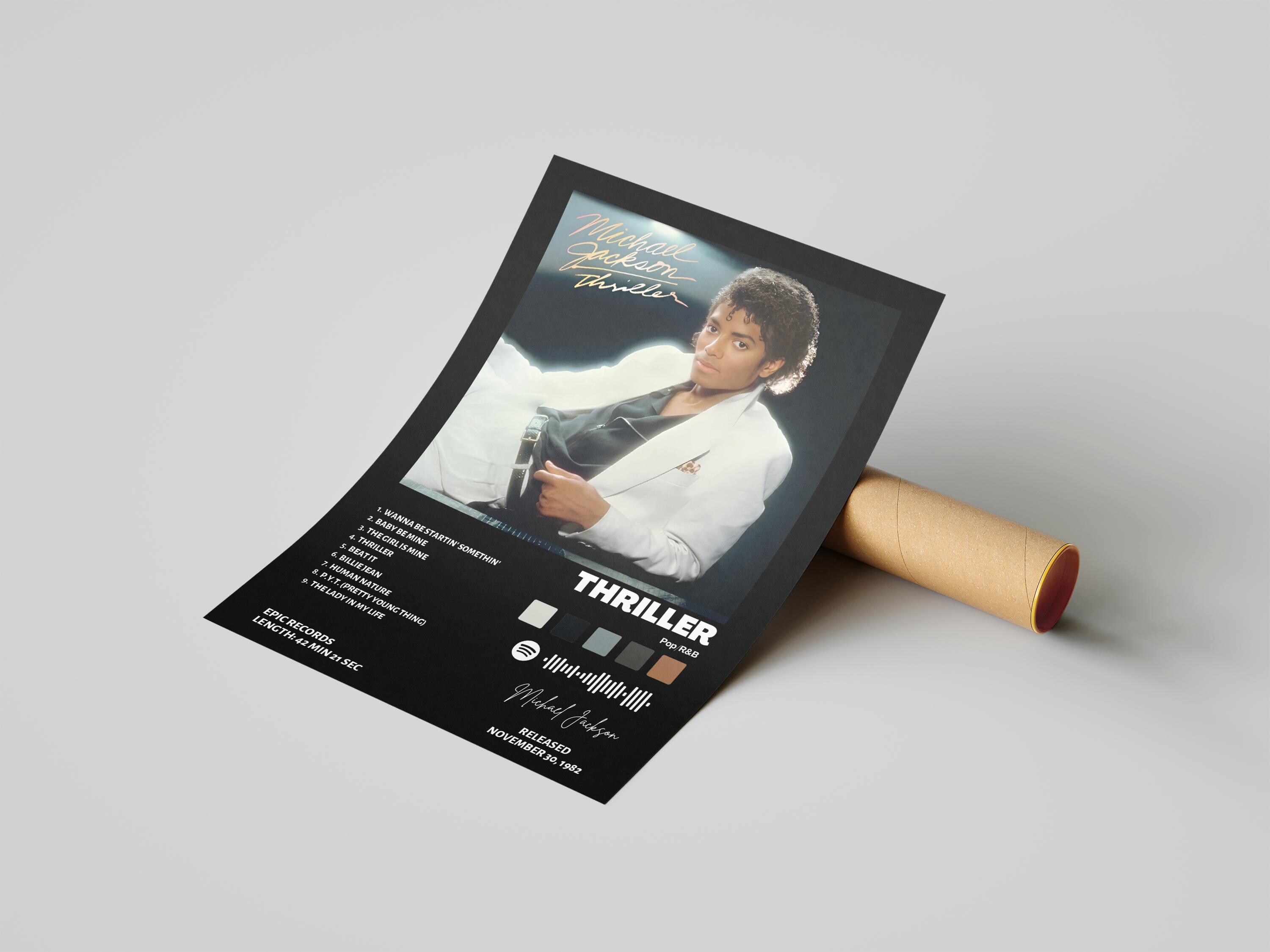 Michael Jackson Thriller Album Cover Poster, Classic Aesthetic Wall Art ...
