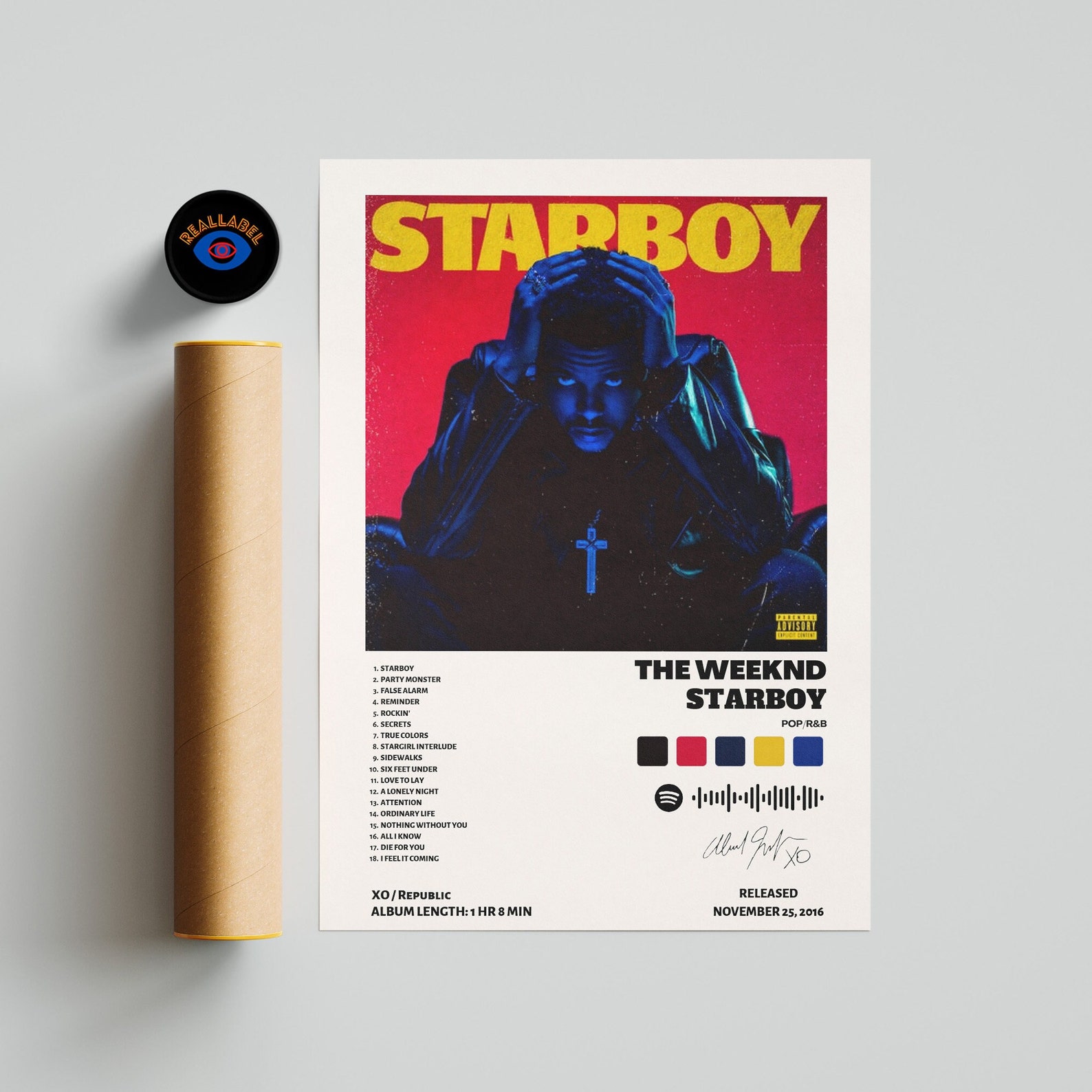 The Weeknd Starboy Album Cover Poster Room Decor Wall - Etsy UK