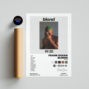 Frank Ocean Blonde Album Cover Poster, Room Decor, Wall Art, Music ...