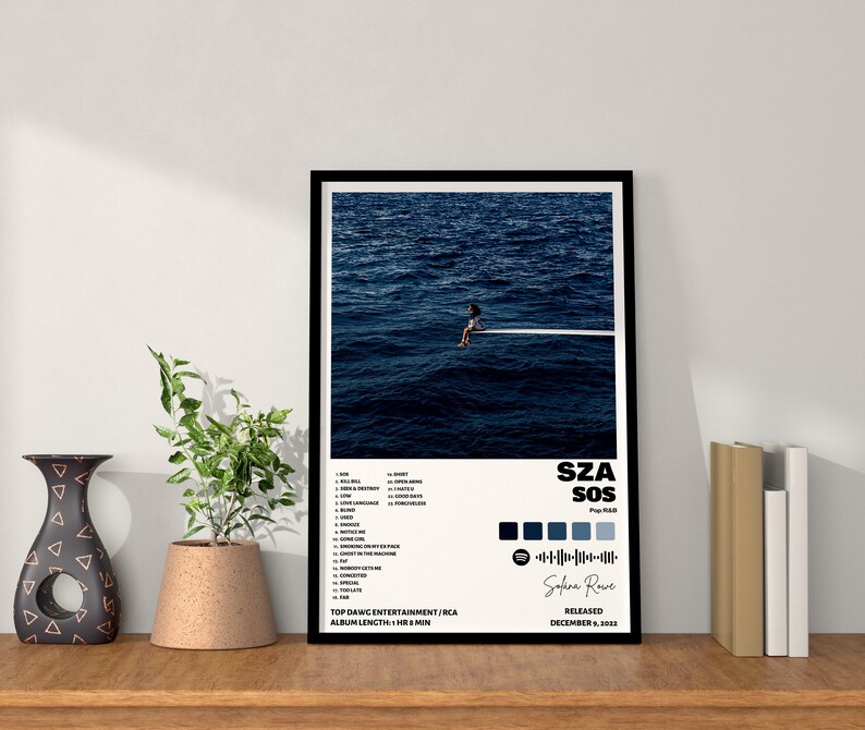 SZA SOS / Album Cover Poster Room Decor Wall Art Music Gifts Home Decor Custom Design Music ...