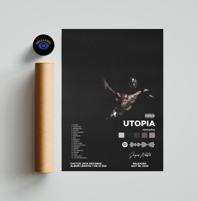 Travis Scott – UTOPIA - Album Cover Poster, Room Decor, Wall Art, Music ...