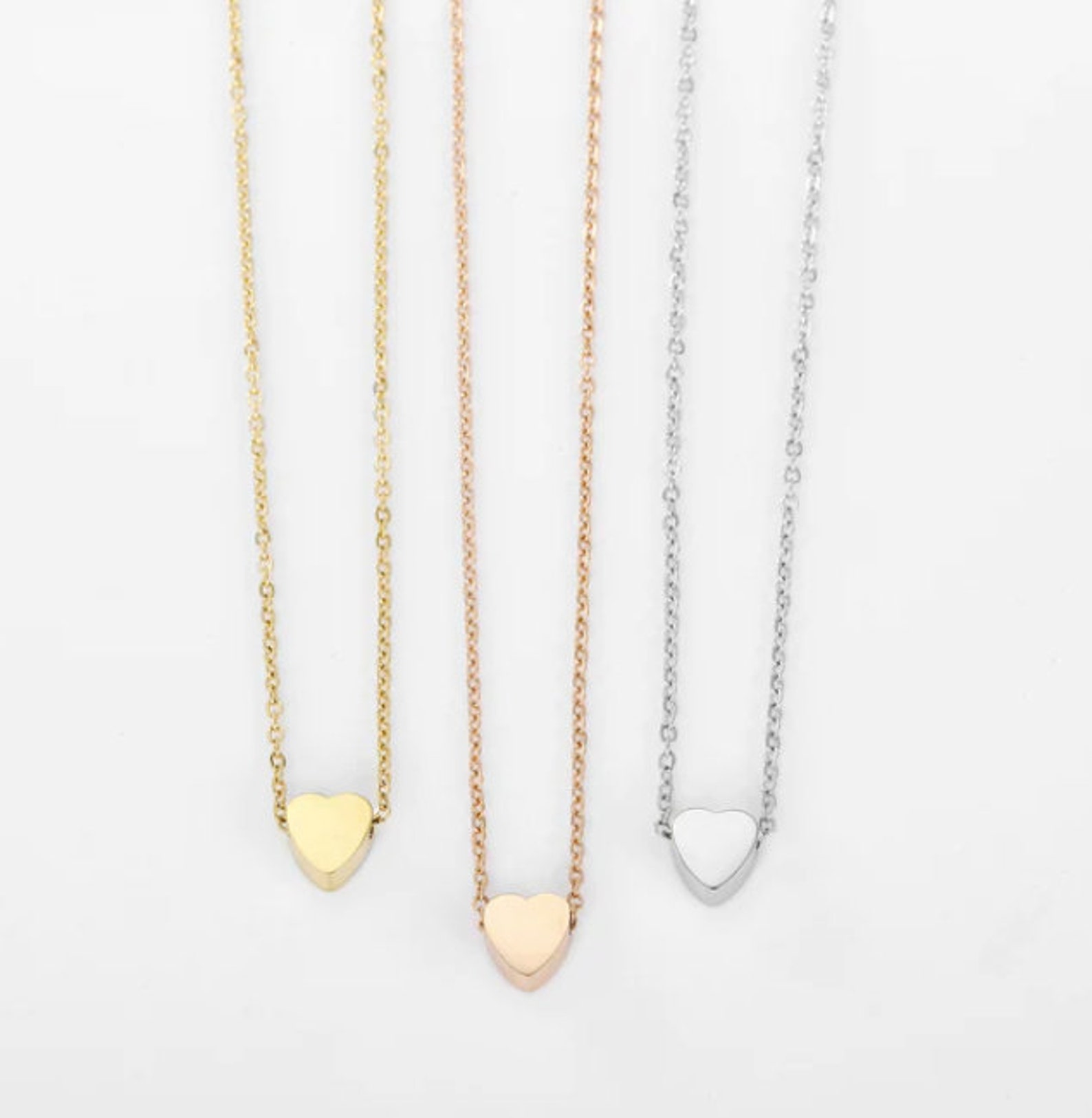 Personalized Initial Heart Necklace Gold Necklace - Etsy