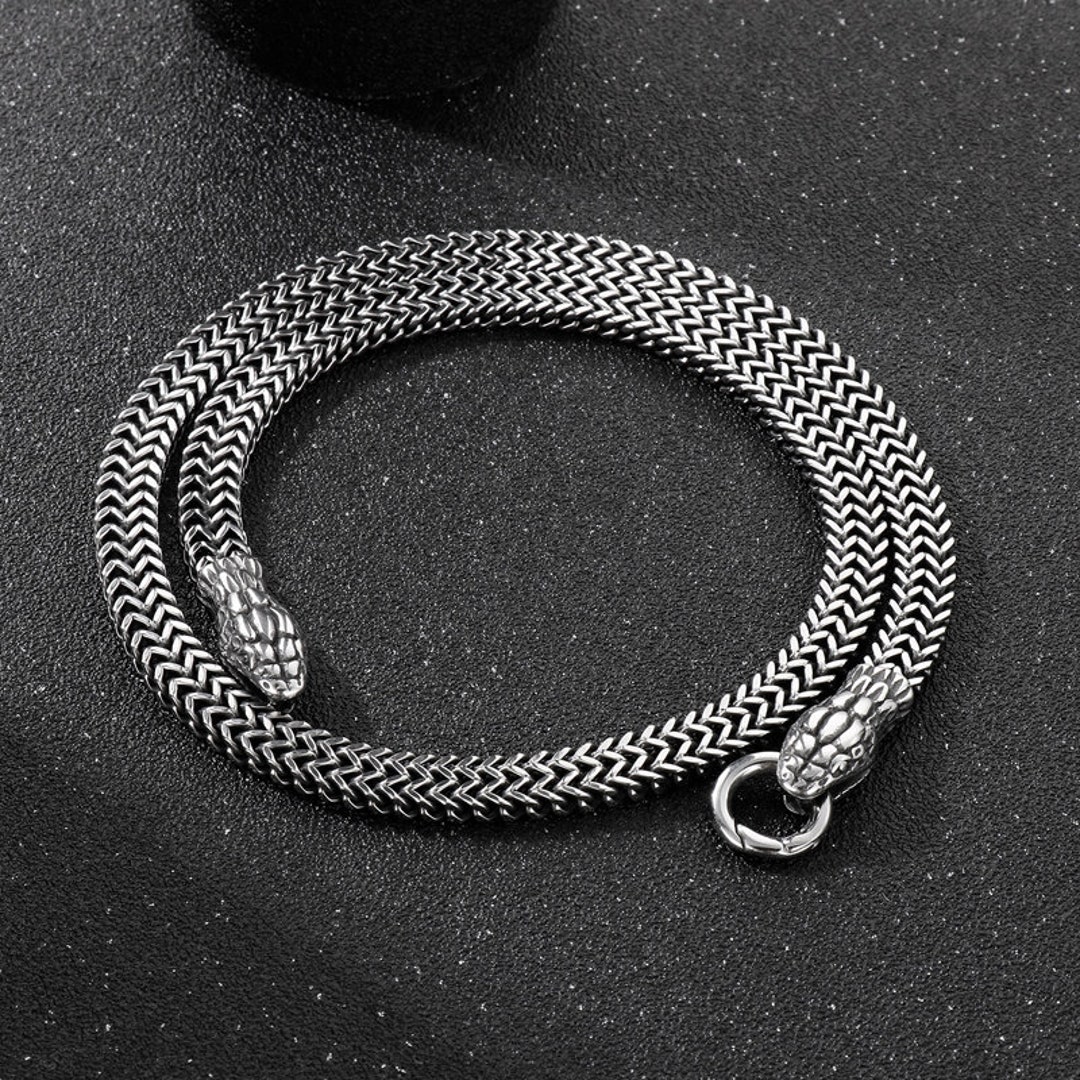 Dual Serpent Super Heavy Chain Necklace - Etsy