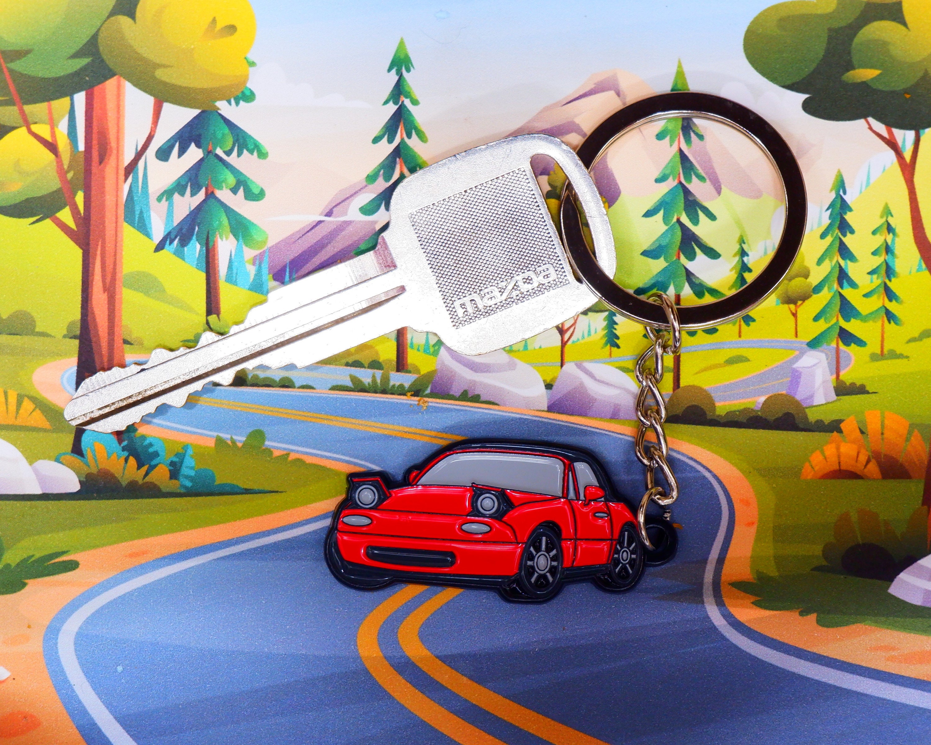 Mazda MX-5 Miata NA Soft Enamel Pin Keychain - Classic Red - Etsy