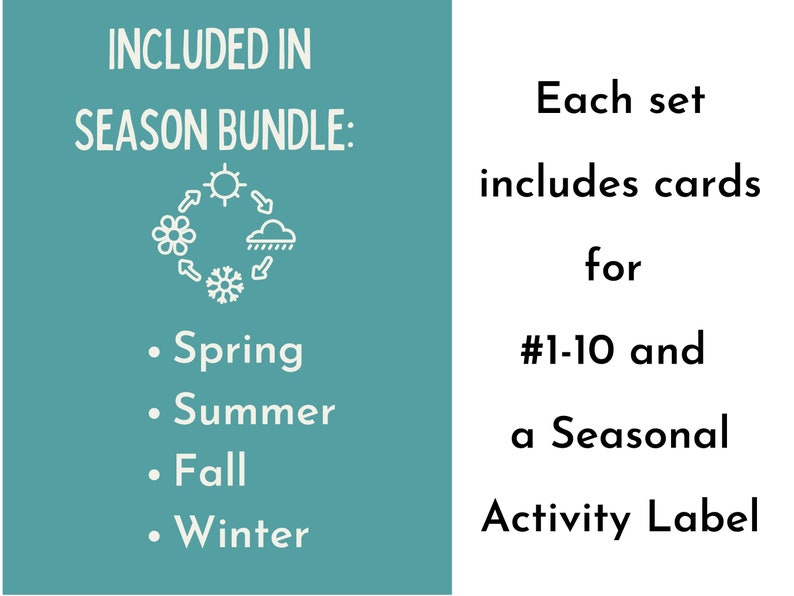 Four Seasons Count & Clip Cards | Spring | Summer | Fall | Winter ...