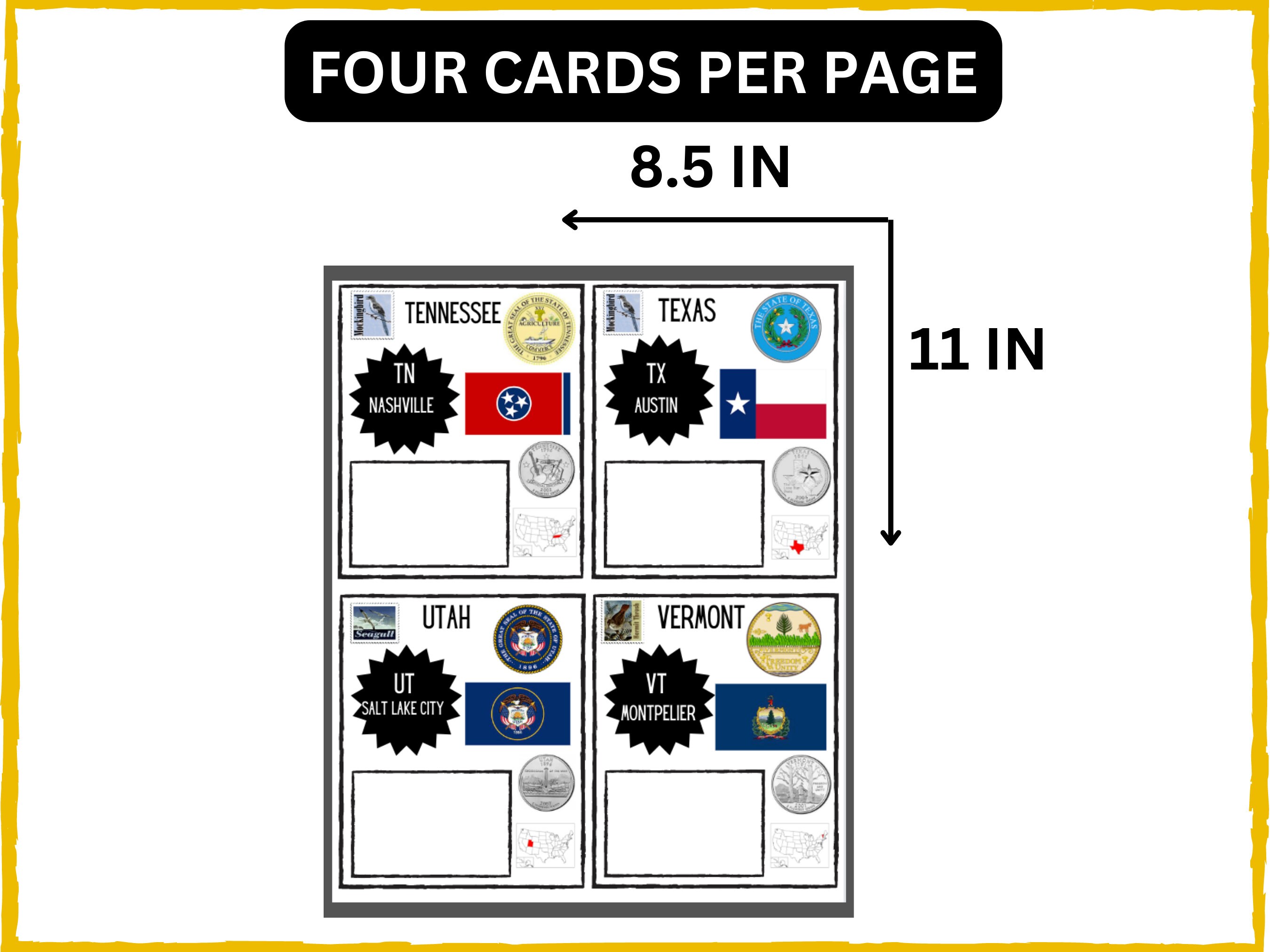 United States Fact Cards | US States and Capitals | 50 States | State ...