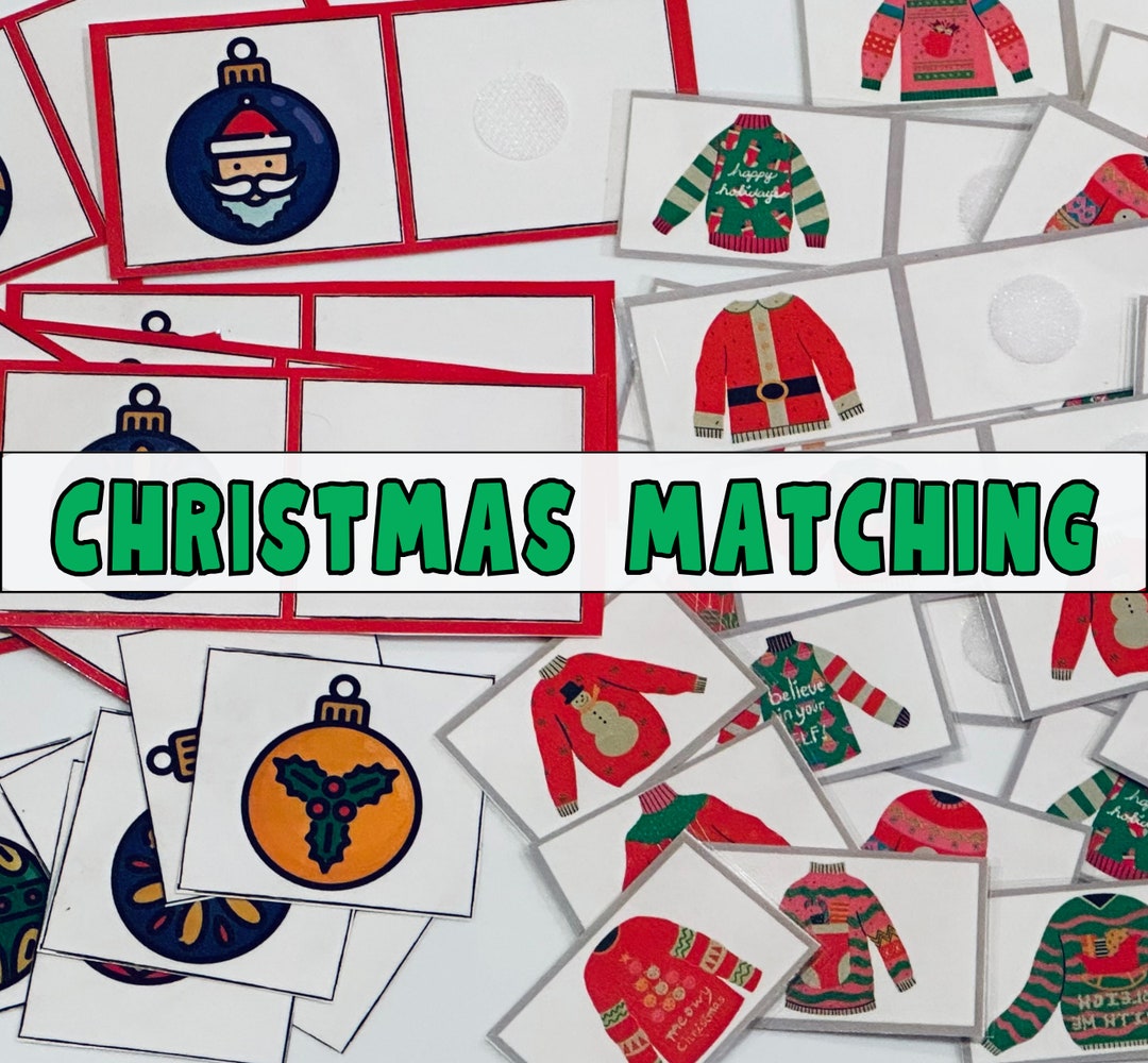Christmas Matching Activity | Ugly Sweater | Digital Download | Task ...