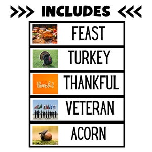 November Words of the Month | Word Wall | Fall Activity | Thanksgiving ...