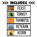 November Words of the Month Word Wall Fall Activity Thanksgiving ...
