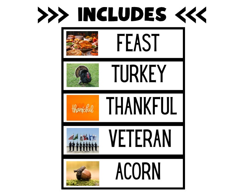 November Words of the Month | Word Wall | Fall Activity | Thanksgiving ...