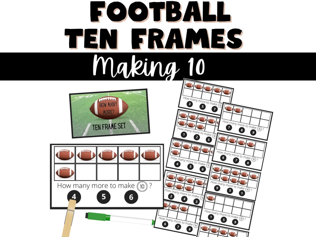 Football Making Ten | Ten Frames Set | How Many More to Make 10 ...
