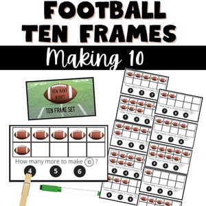 Football Making Ten | Ten Frames Set | How Many More to Make 10 ...