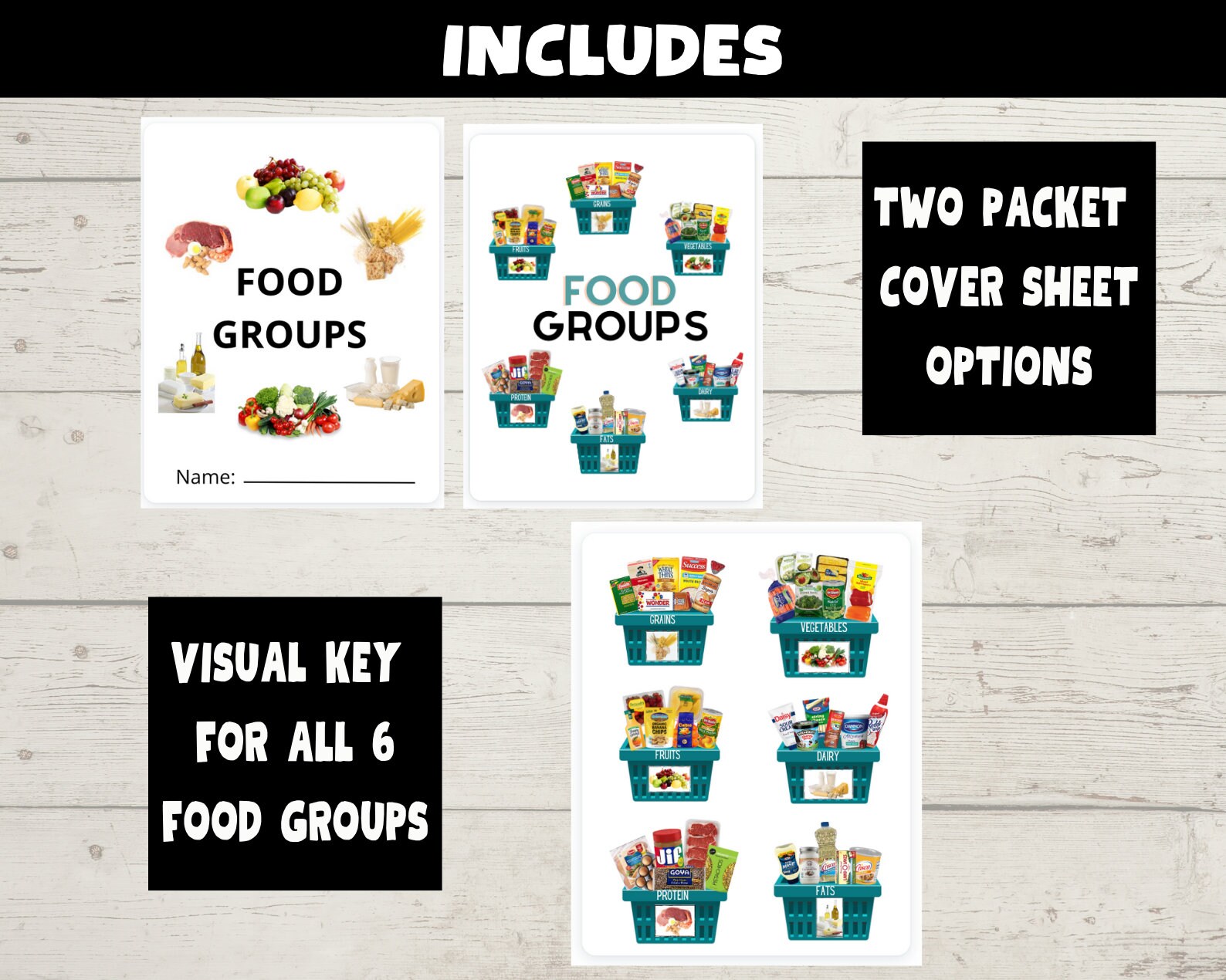 Food Group Printable Packet, Food Pyramid Resource, Healthy Eating ...