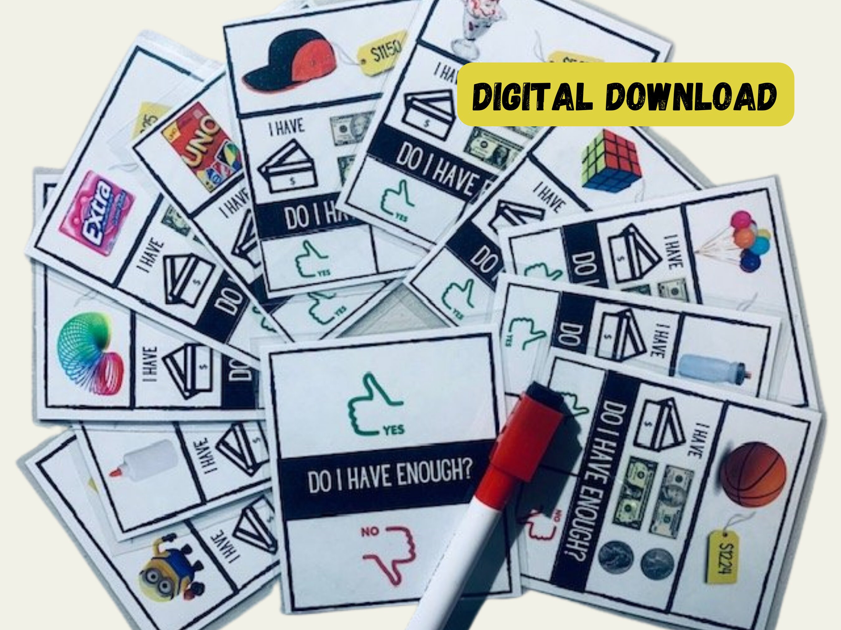 Money Math Task Cards | Do I Have Enough? | Life Skills | Real Pictures ...