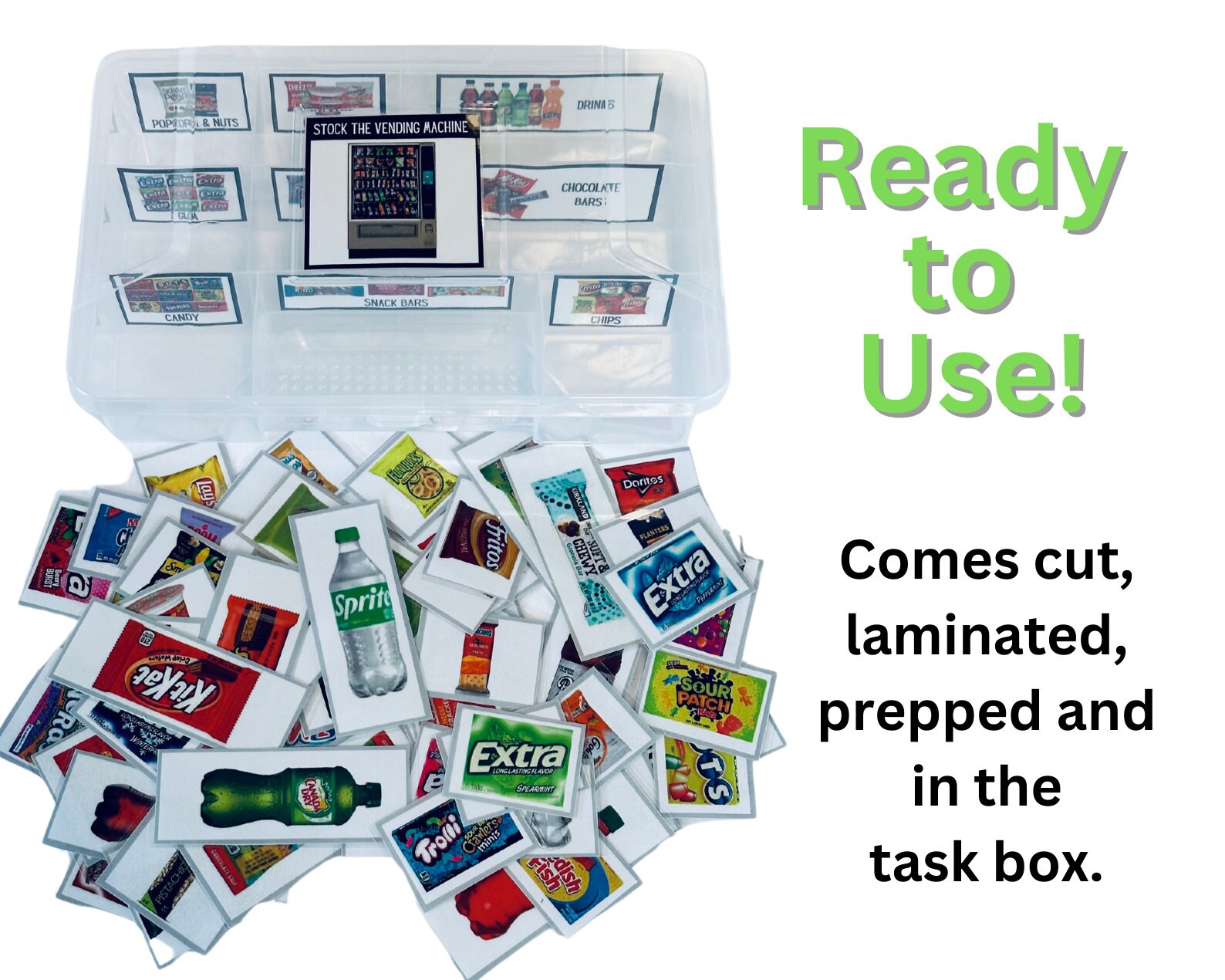 Special Education Task Box Stock the Vending Machine Vocational Work ...