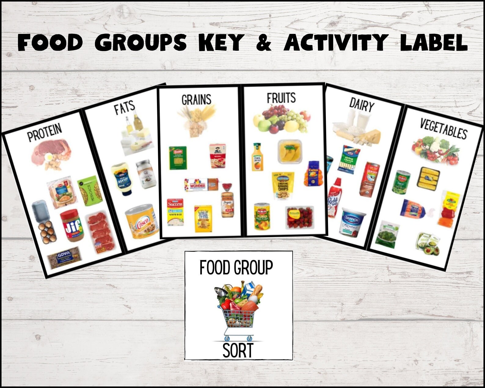 Food Group Sorting Activity Real Food Pictures Food Pyramid Food ...