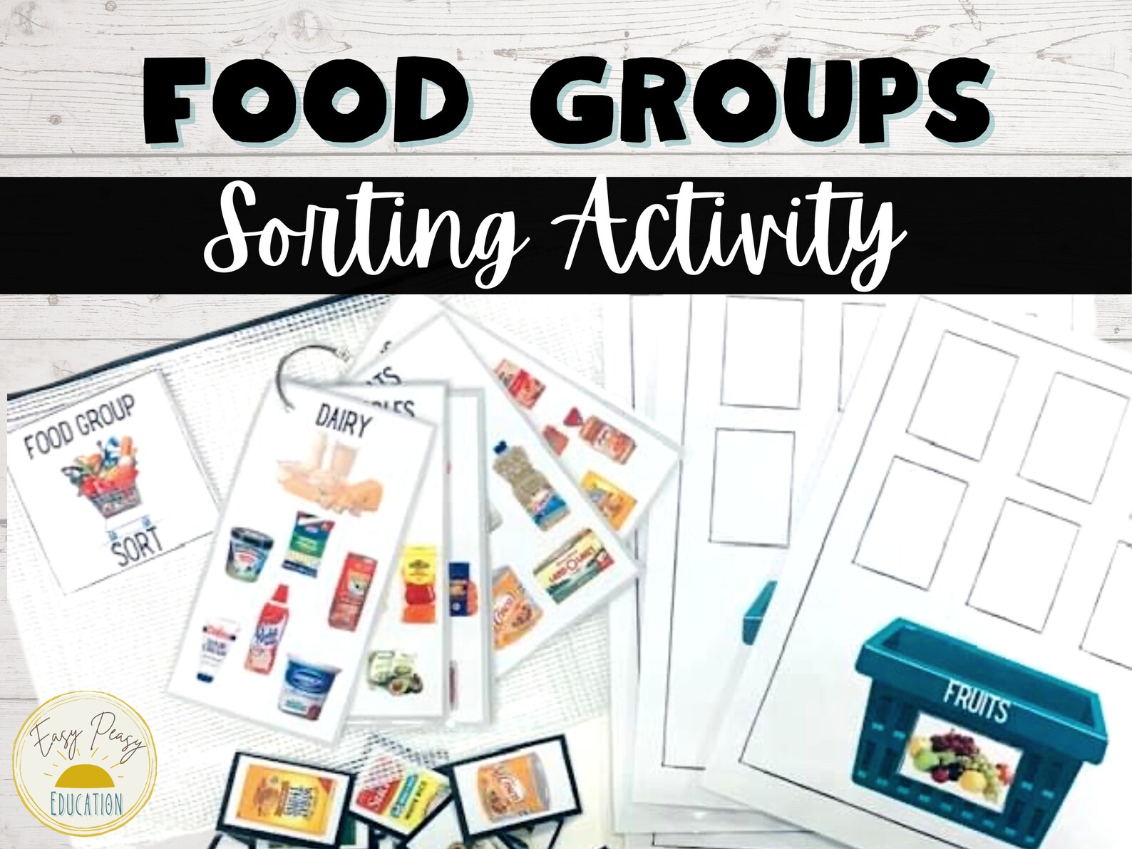 Food Group Sorting Activity Real Food Pictures Food Pyramid Food ...