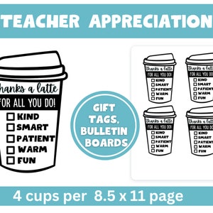 Teacher Appreciation Week Printable Poster, Thank You Teacher Gift Tag ...